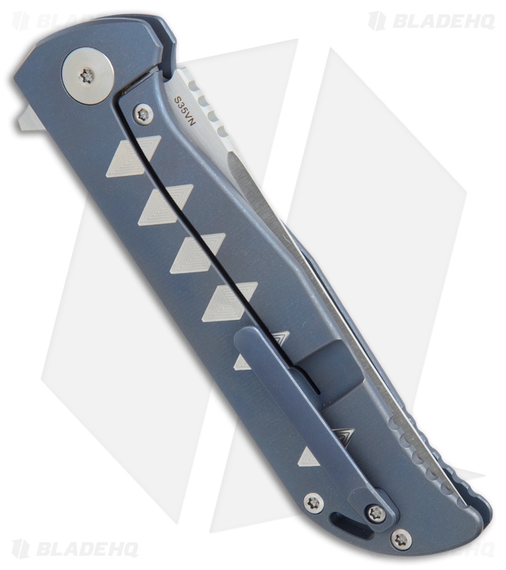 Reate K-2 Frame Lock Knife Blue Ti w/ Silver Diamonds (3.8" Satin ...