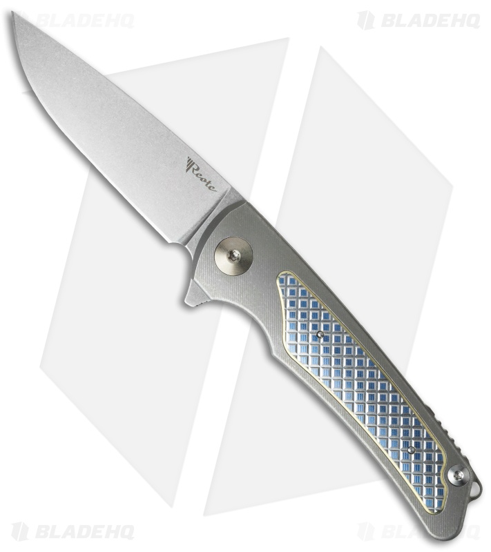Reate Knives Wave Frame Lock Knife Titanium (3.375" Stonewash) - Blade HQ