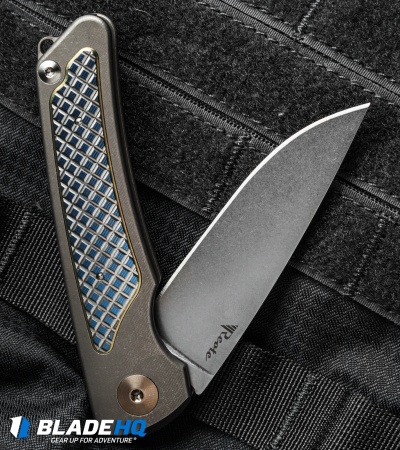 Reate Knives Wave Frame Lock Knife Titanium (3.375" Stonewash) - Blade HQ