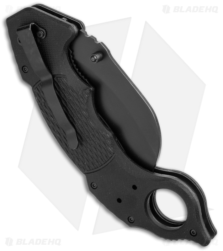 Schrade Folding Knife Karambit Black G-10 (3" Black) - Blade HQ