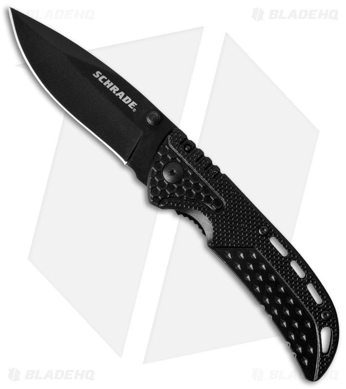 Schrade Liner Lock Knife Black (3" Black) SCH212 - Blade HQ