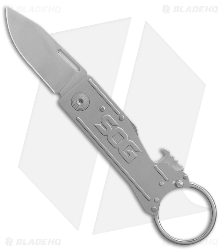 SOG Keytron Keychain Knife (1.9" Stonewash) KT1001-CP - Blade HQ