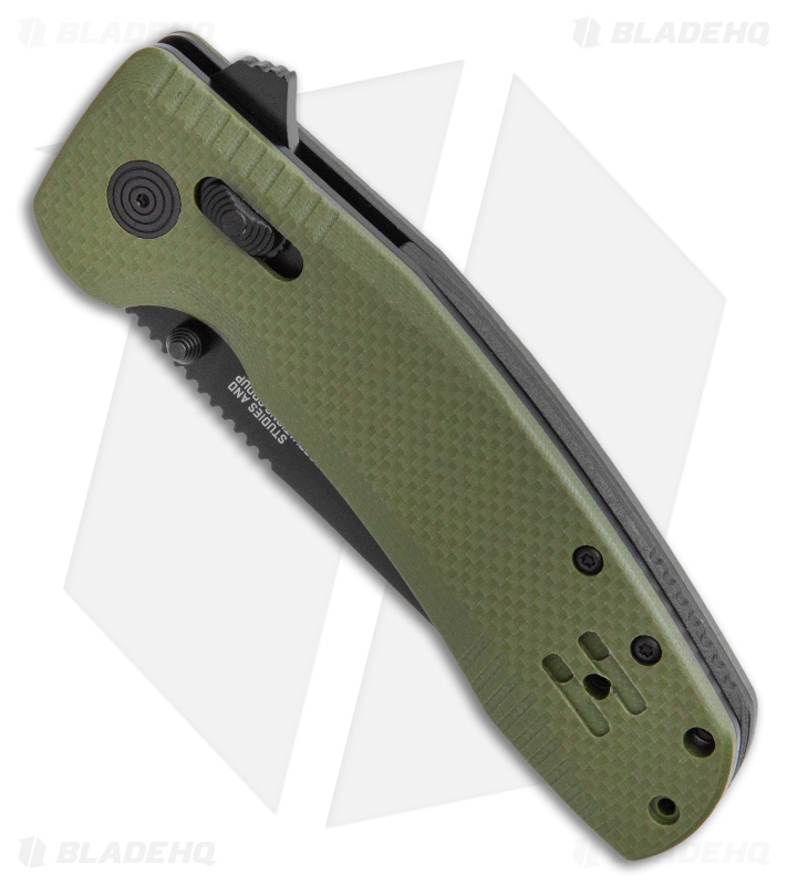 SOG-TAC XR Blackout - XR Lock Knife | OD Green G-10 | Blade HQ