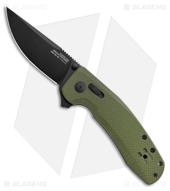 SOG-TAC XR Blackout - XR Lock Knife | OD Green G-10 | Blade HQ