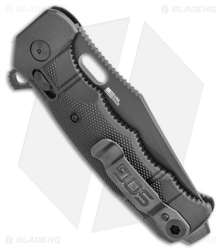 SOG Seal XR Pocket Knife Black FRN Clip Point Black S35VN