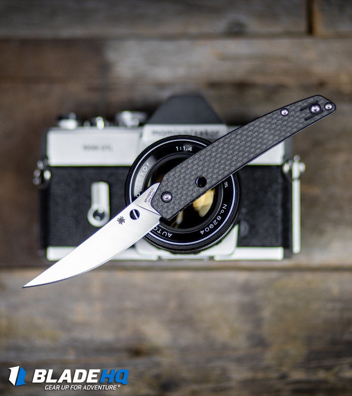 Spyderco Ikuchi Compression Lock Knife Carbon Fiber (3.26" Satin ...