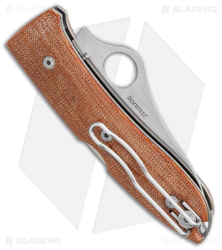 Spyderco SpyOpera Lockback Knife Brown Canvas Micarta (2.88" Satin M390 ...