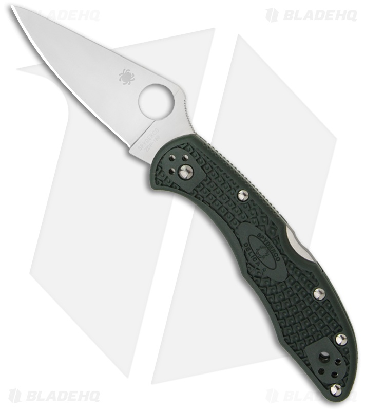 Spyderco Delica 4 Knife Green FRN ZDP-189 Folder (2.88" Satin) C11PGRE ...