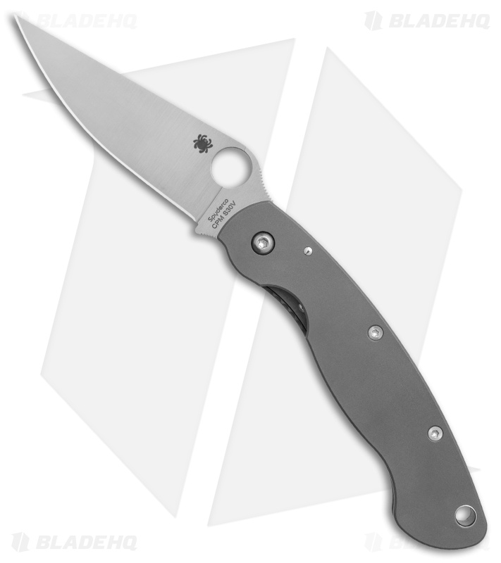 Spyderco Military Knife Titanium (4" Satin S30V) C36TIP - Blade HQ