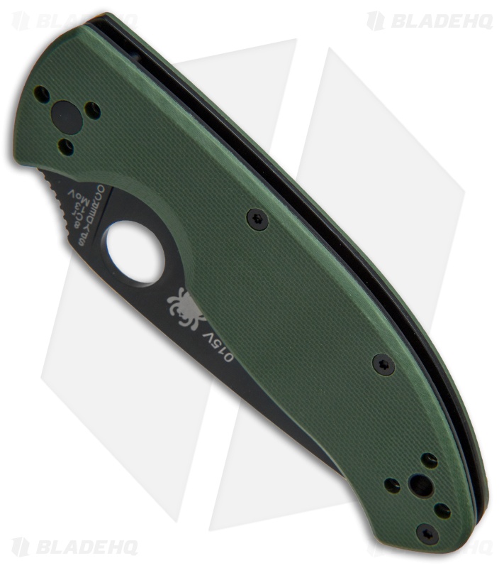 Spyderco Tenacious Knife - Green G-10 & Black Serrated | Blade HQ