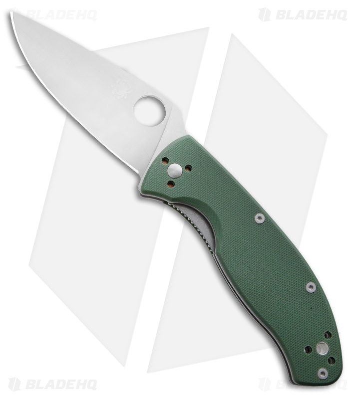 Spyderco Tenacious Knife - Green G-10 with Satin Blade | Blade HQ