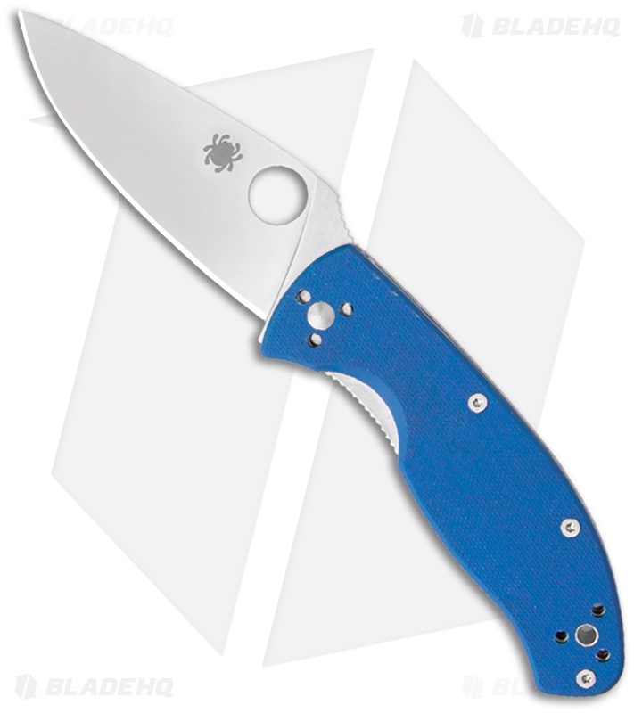 Spyderco Tenacious Knife - Blue G-10 & Satin Blade | Blade HQ
