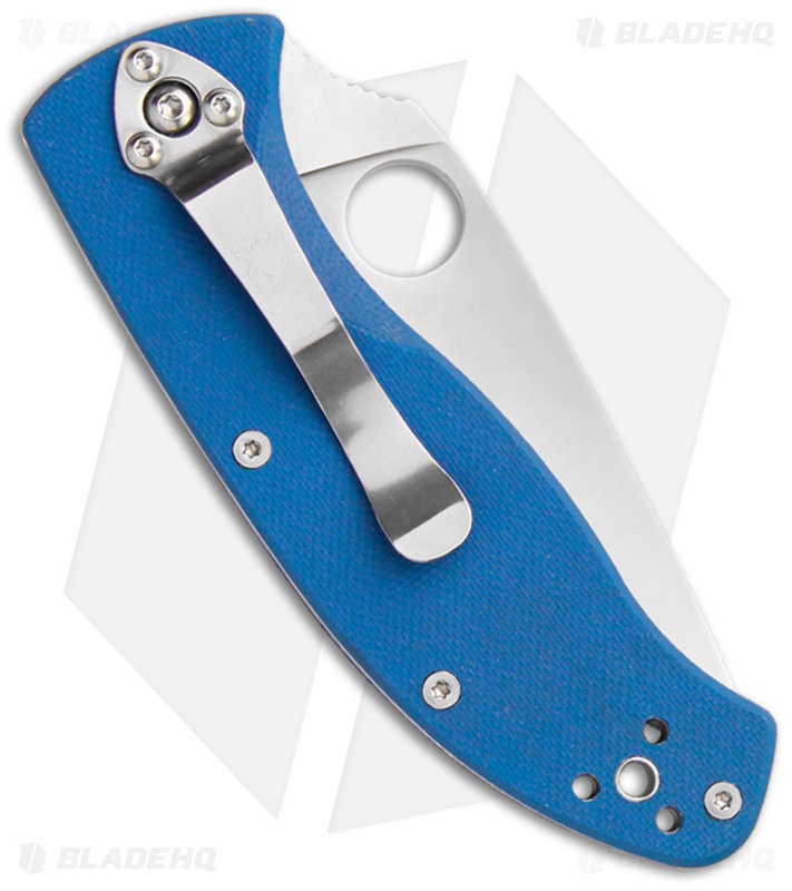 Spyderco Tenacious Knife - Blue G-10 & Satin Blade | Blade HQ
