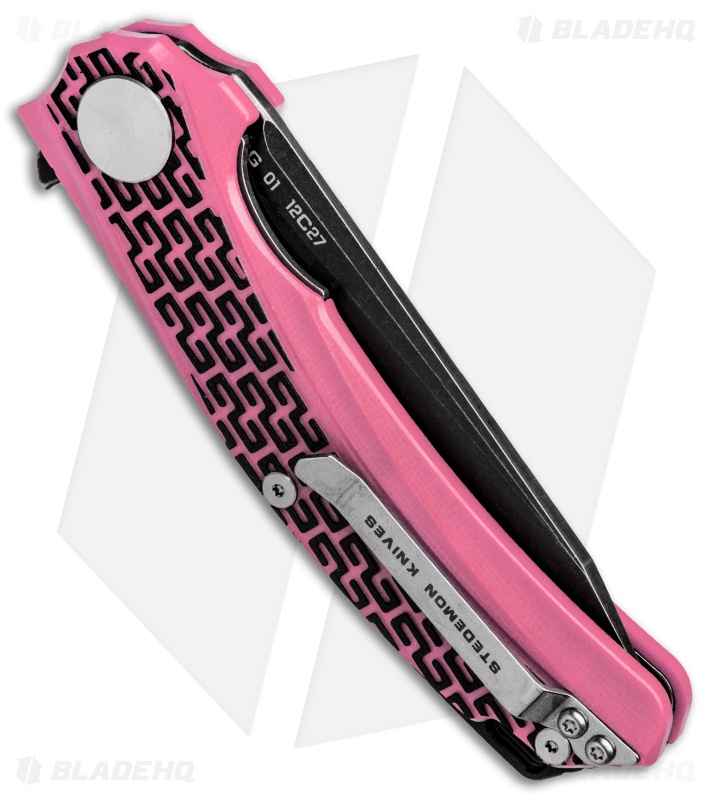 Stedemon Knife Co. BG01 Liner Lock Knife Pink G-10 (3.3" Black SW ...