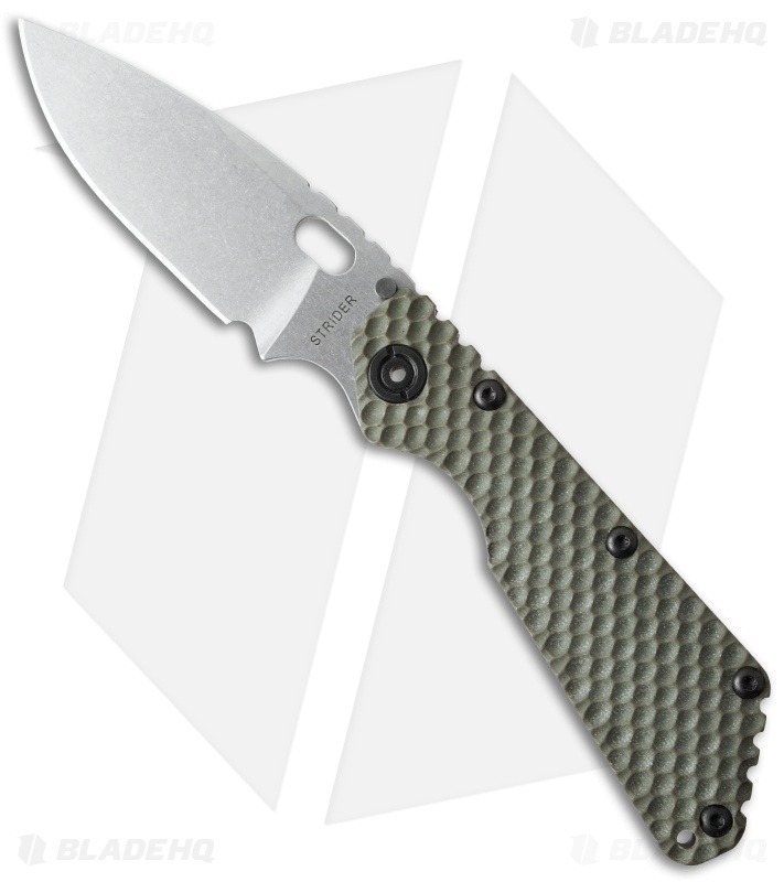 Strider Knives SMF Knife Green G-10 GG Gunner Grip (3.9" Stonewash ...