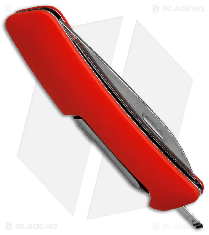 Swiza D02 Swiss Pocket Knife Red (3" Satin) - Blade HQ