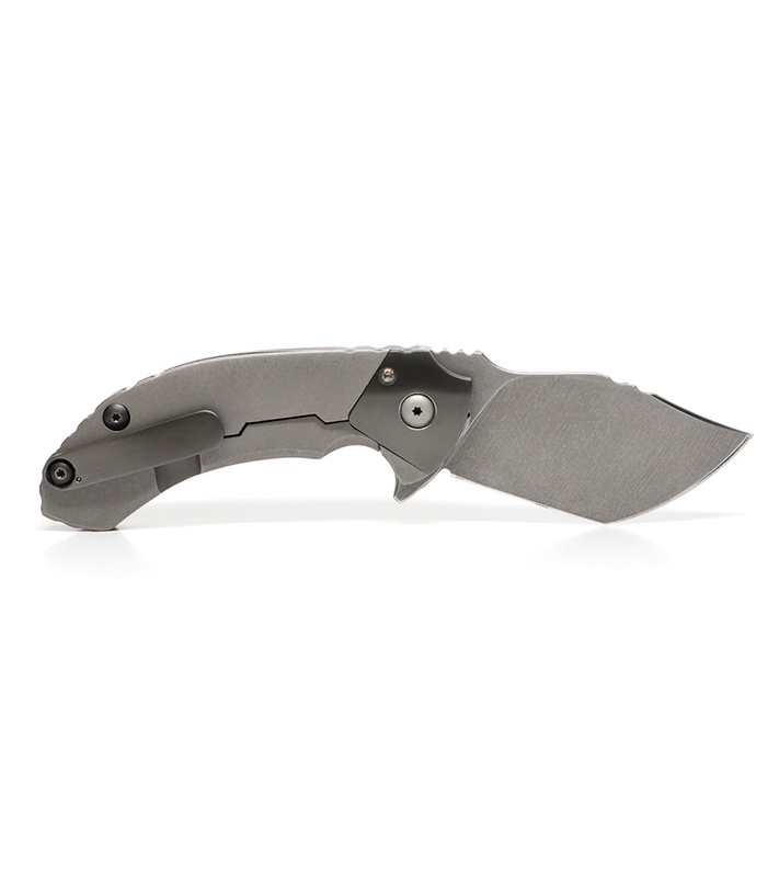TuffKnives Custom Tanic Titanium Flipper Knife - Zirconium Bolster ...