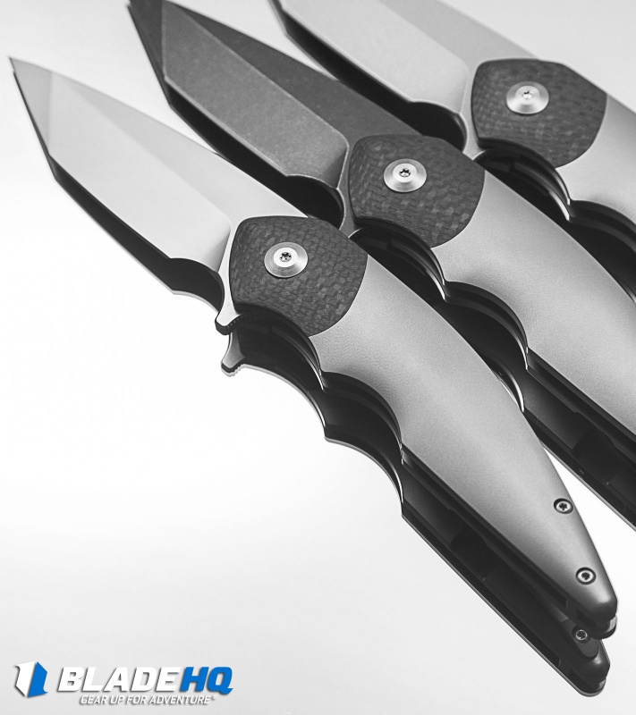 VDK Pioneer of The Nile Frame Lock Knife Ti/CF (4" Stonewash) - Blade HQ