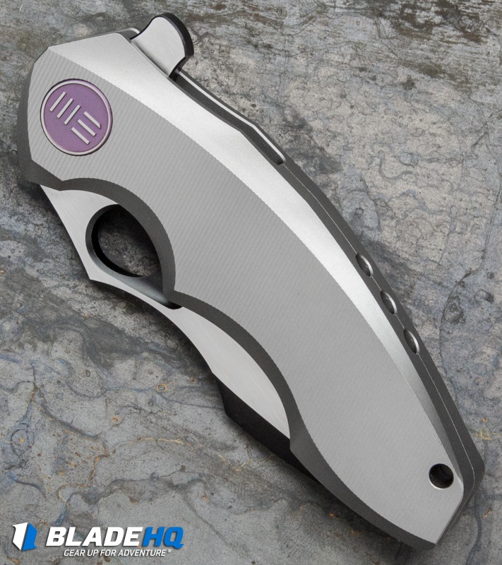 WE Knife Co. 605E Frame Lock Knife Titanium (3" Black, Satin) - Blade HQ