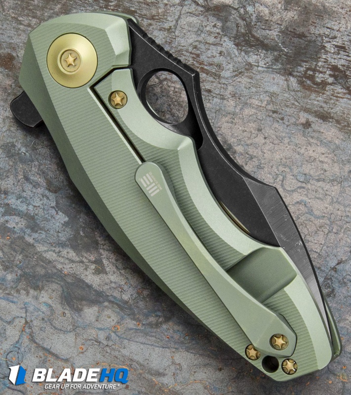 WE Knife Co. 605I Frame Lock Knife Green Titanium (3" Satin, Black ...