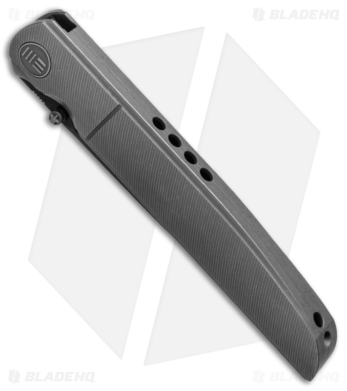 WE Knife Co. 618C Frame Lock Knife Gray Titanium (3.8" Black) - Blade HQ