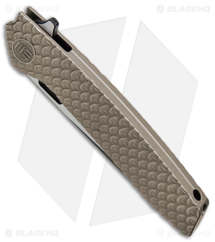 WE Knife Co. 604L Frame Lock Knife Bronze Titanium (3.8" Black, Satin ...