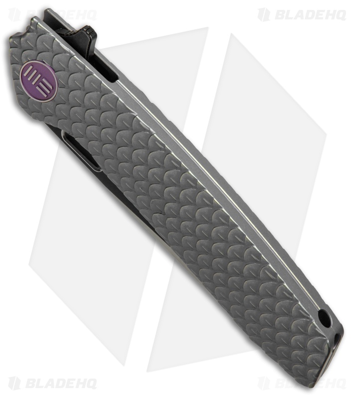 WE Knife Co. 604J Frame Lock Knife Titanium (3.8" Satin, Black) - Blade HQ