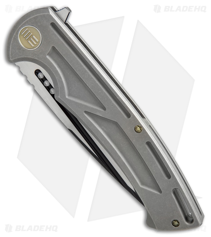 We Knife Co. 614E Frame Lock Knife Gray Titanium (4.125" Black/Satin ...