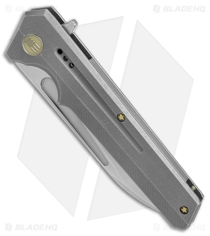 WE Knife Co. 705C Frame Lock Knife Gray Titanium (3.6" Hand Rubbed ...