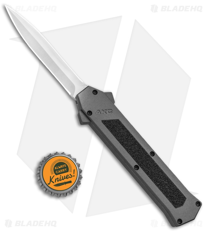 AKC F-16 | D/A Dagger OTF Automatic Knife | Gray Handle