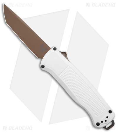 Benchmade Shootout OTF Knife Cool Gray/FDE Tan - Blade HQ