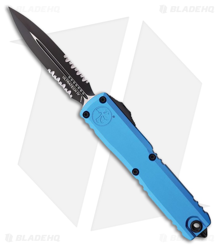 Microtech Ultratech Gen IV D/E OTF Knife Blue Al Two-Tone Serr