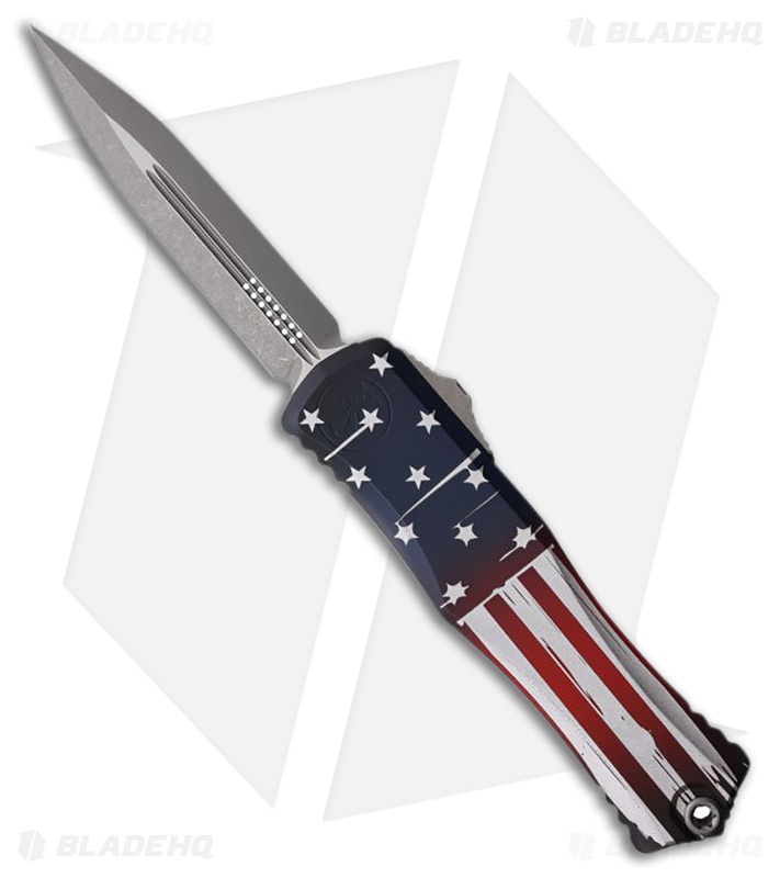 Microtech Hera II D/E OTF Knife American Flag Apocalyptic