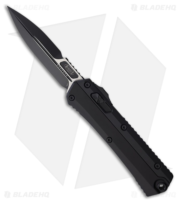 Microtech Glykon D/E OTF Knife Black Al/Ti Two-Tone