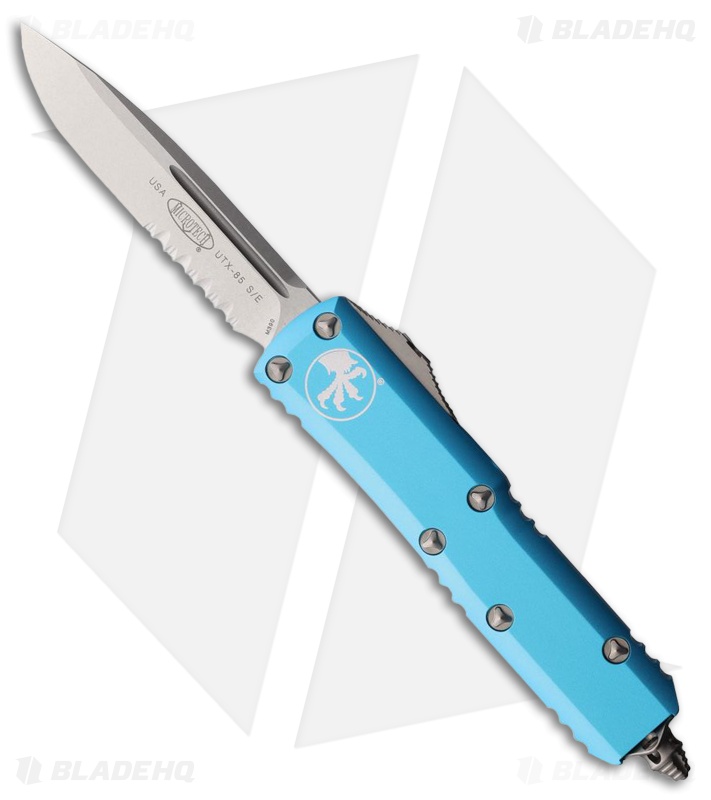 Microtech UTX-85 S/E OTF Knife Turquoise Al SW Serr