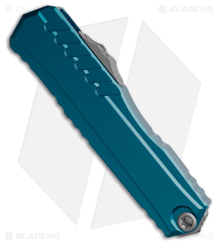 Microtech Cypher II OTF Knife Blue Aluminum Apocalyptic