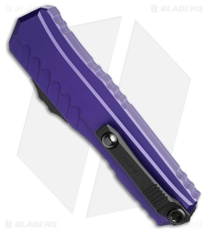 Microtech Cypher II S/E OTF Knife Purple Aluminum Black