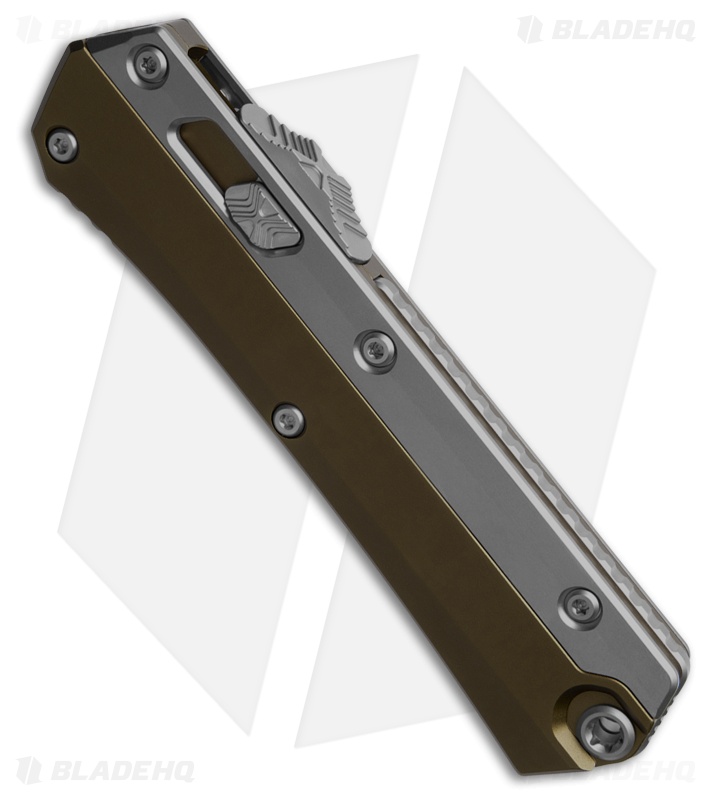 Microtech Glykon OTF Knife Gray Aluminum/OD Green Ti SW Serr