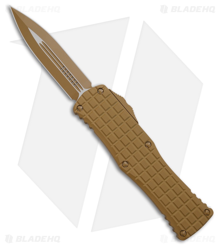 Microtech Hera D/E OTF Knife Tan Cerakote RAL-8000 Frag Aluminum (3.1 ...