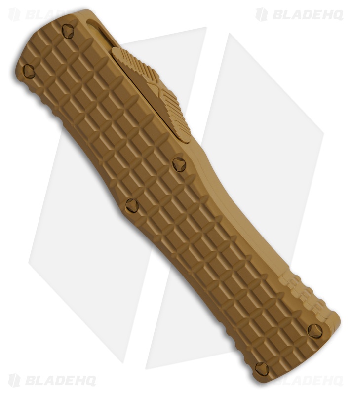 Microtech Hera D/E OTF Knife Tan Cerakote RAL-8000 Frag Aluminum (3.1 ...