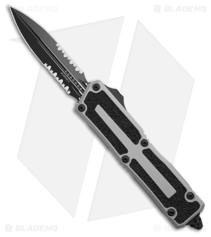 Microtech Scarab II D/E OTF Knife Natural Clear Black Serr
