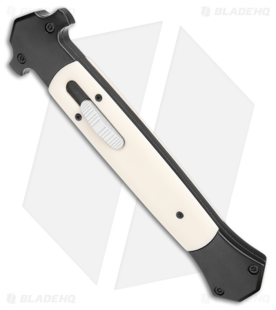 Mago D/A Italian Stiletto OTF Knife Ivory Satin - Blade HQ
