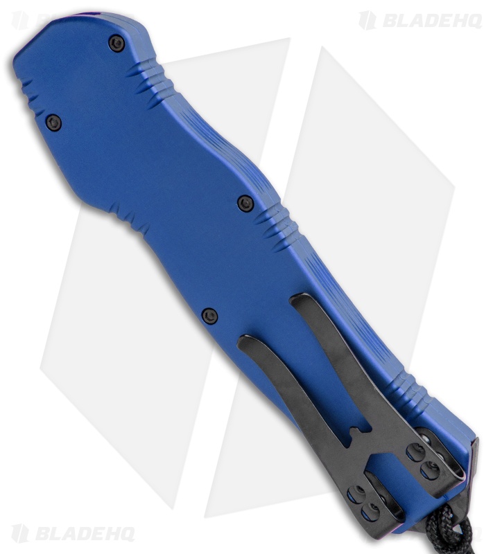 Heretic Knives Hydra OTF Automatic Knife Blue Tanto (3.625" DLC) - Blade HQ
