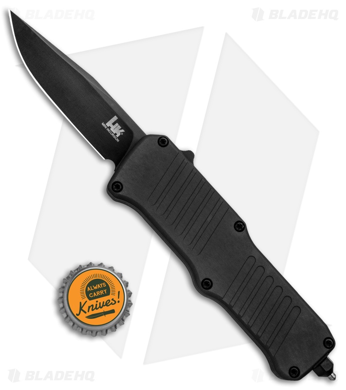 HK Mini Incursion - OTF Automatic Knife | Black + Black Clip | Blade HQ