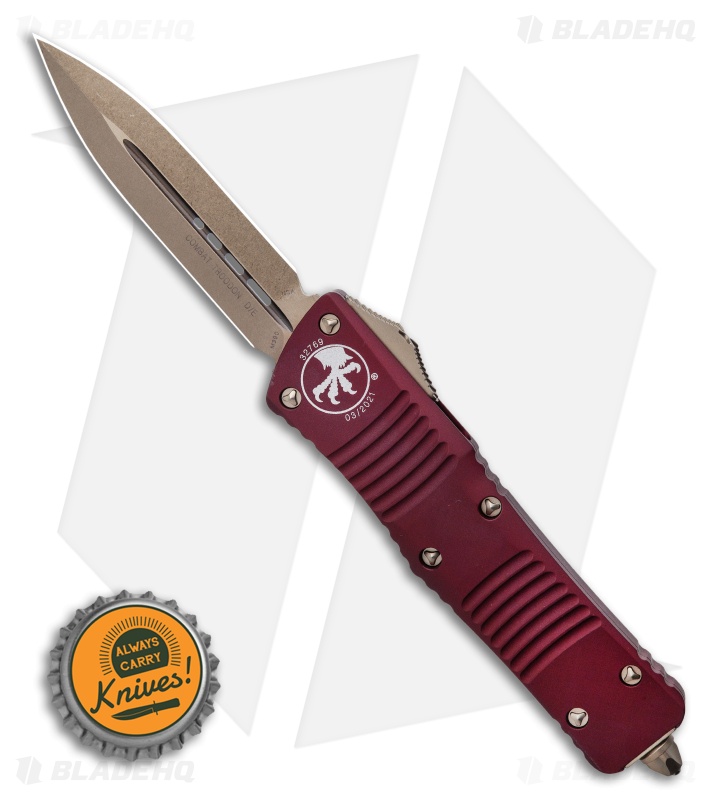 Microtech Combat Troodon D/E OTF | Merlot/Bronze | Blade HQ