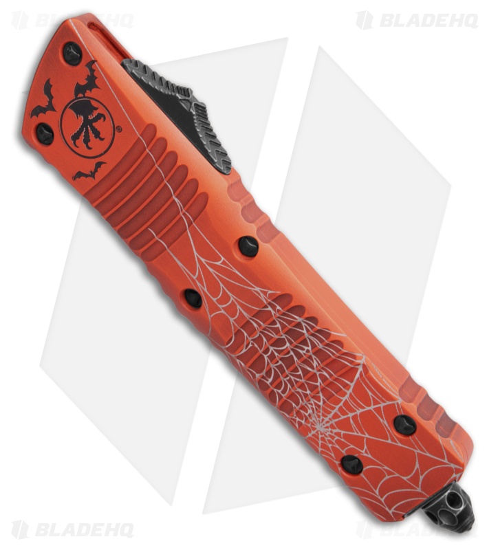 Microtech Combat Troodon D/E OTF Knife Halloween Web/Bats