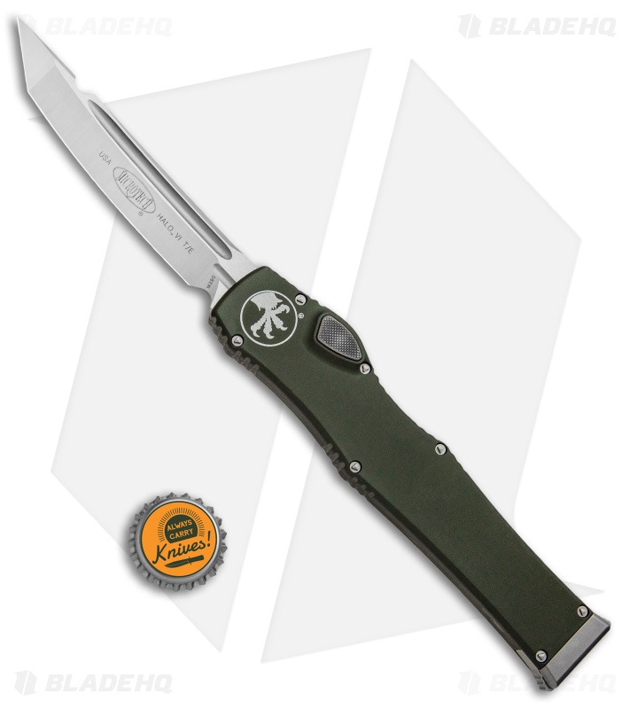 Microtech Halo VI Tanto OTF | OD Green Automatic Knife | Satin