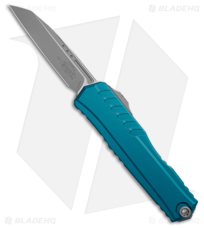 Microtech Cypher II OTF Knife Blue Aluminum Apocalyptic