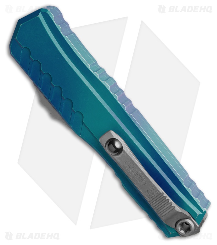 Microtech Cypher II OTF Knife Marbled Blue Al Apocalyptic