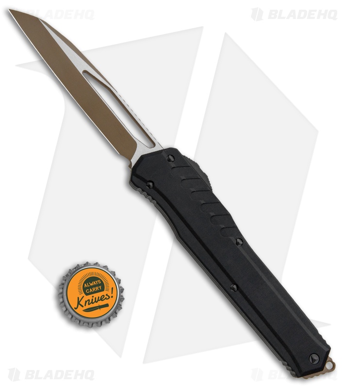 Microtech Cypher MK7 | S/E OTF Automatic Knife Black/Tan | 241M-1TNBK